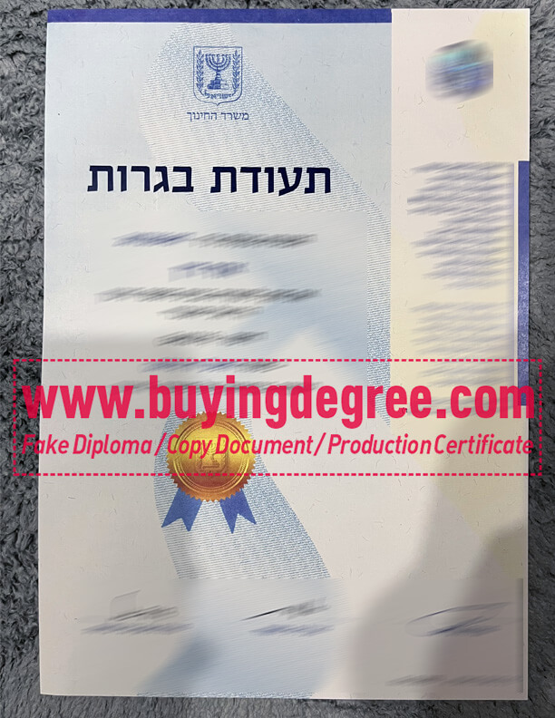 קנה תעודת רישום מזויפת, תעודת הבגרות מזויפת בישראל